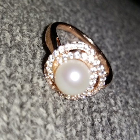 lorenzo | Jewelry | Authentic Lorenzo 925 Ss Rose Gold Pearl Ring ...